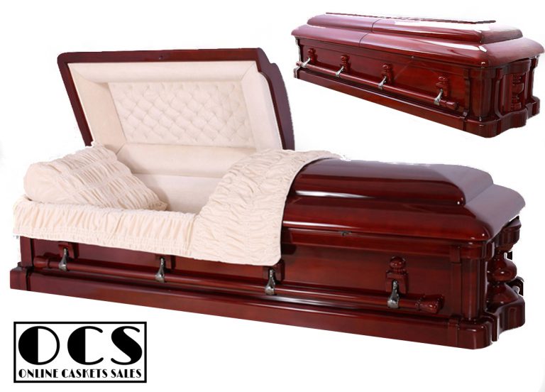 799001 – Nancy Reagan, Solid Mahogany Casket Almond Velvet, OVERSIZED ...