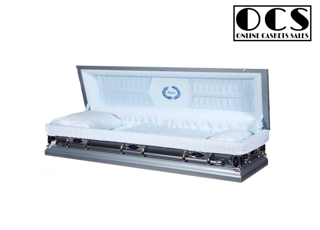 181012 FC – Father Casket Light Blue w/ Silver Accents Light Blue ...