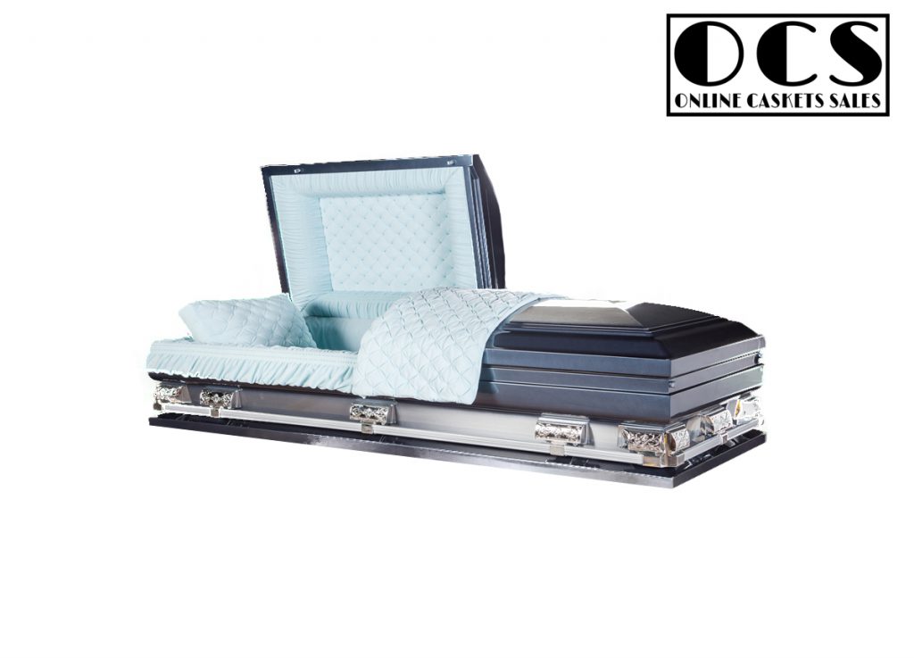 189301-34 – Navy Metallic w/ Silver Accent Light Blue Velvet 33″ inside ...